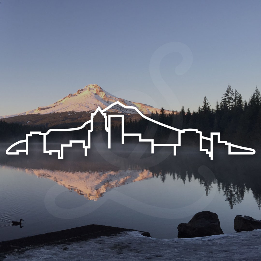 PNW Oregon Mount Hood Portland Skyline Decal. Vinyl Decal Only. for Car ...