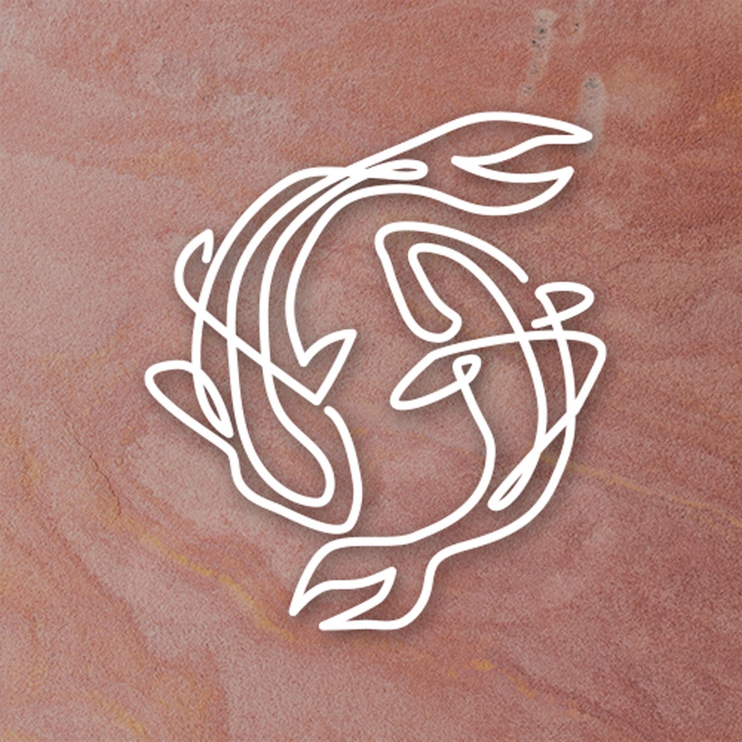 Minimalist Koi Fish Single Line Art Decal. Vinyl Decal Only ...