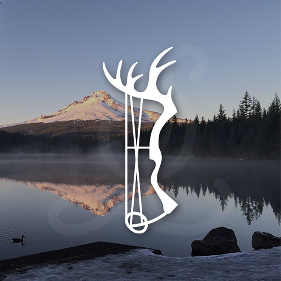 Compound Bow Hunting Antlers Decal - Style D. Vinyl Decal Only. for ...