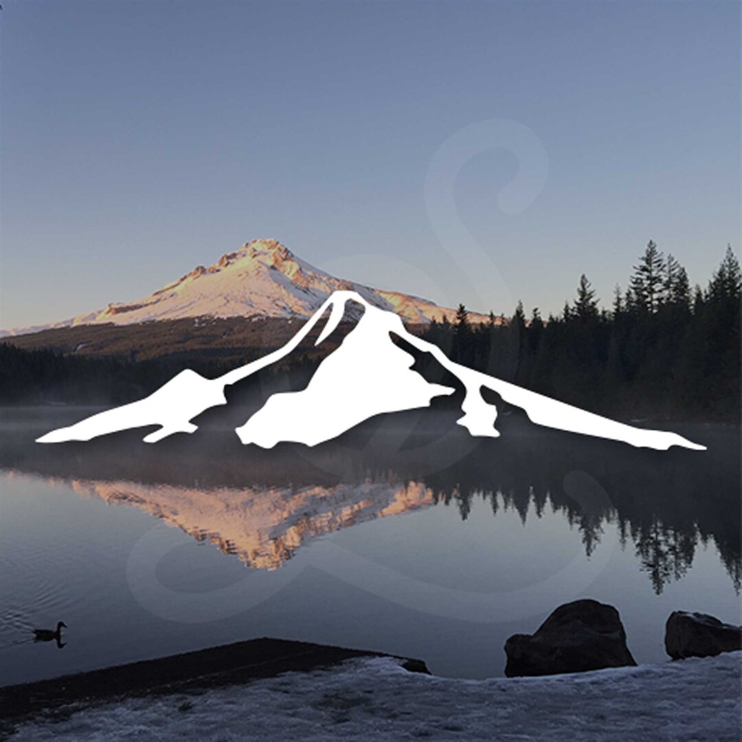 Oregon Mount Hood Decal - Minimalist Style B, PNW Decal. Vinyl Decal ...