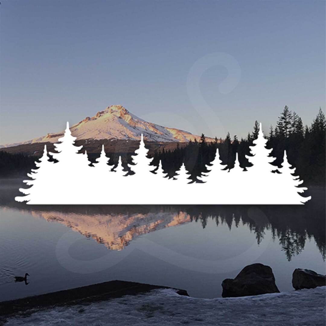 Tree Decal Style A, Tree Line. Vinyl Decal Only. for Car Windows, Side ...