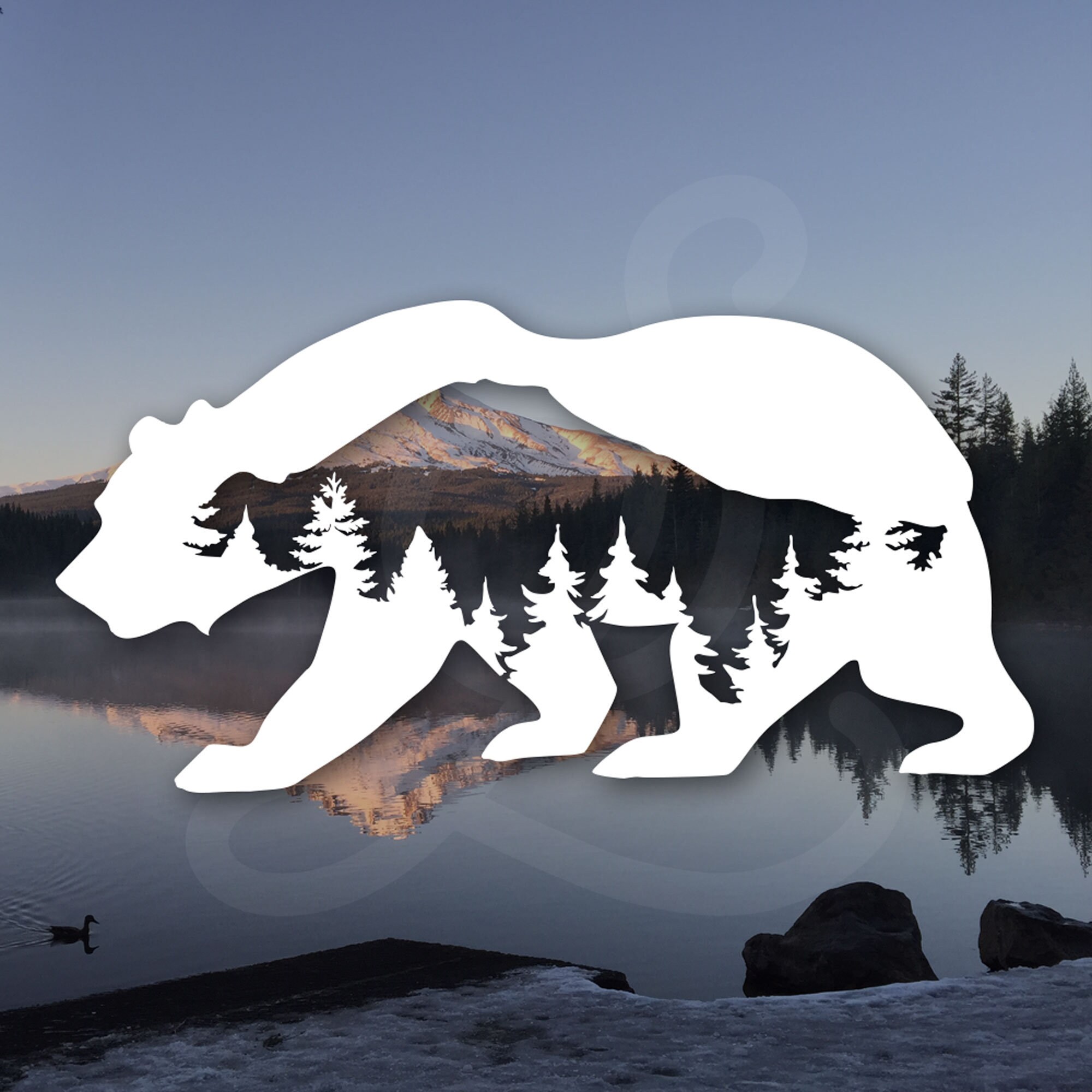 Bumper Stickers Paper Mountain bear upstate love mountain love car or ...