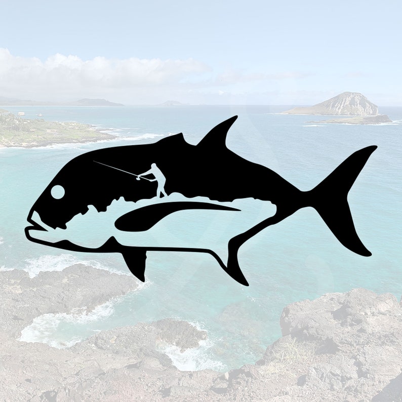 Hawaii Fishing Ulua Trevally Decal. Decal Only. For Car | Etsy