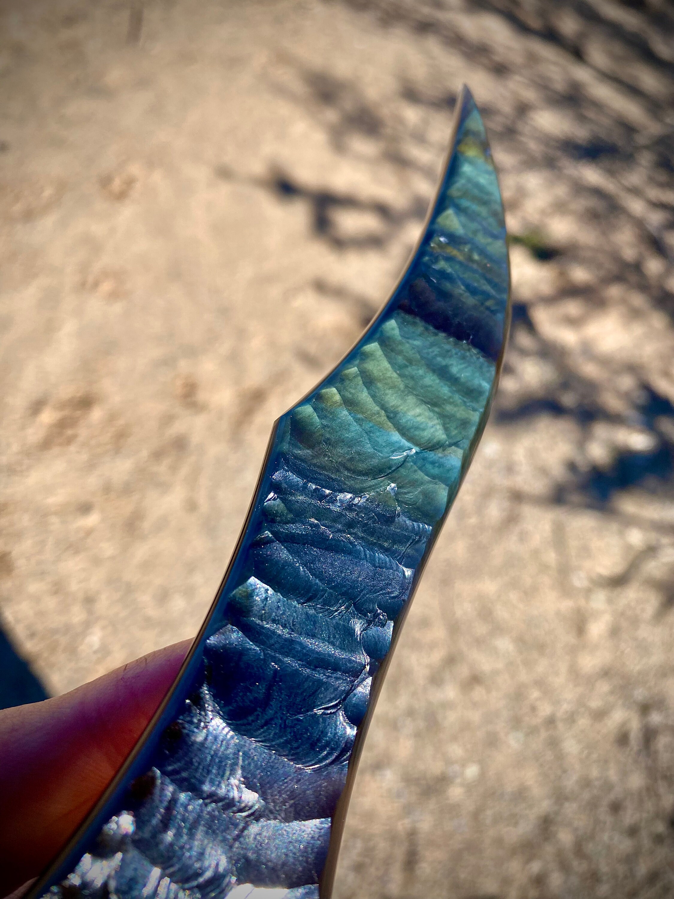 Aurora Rainbow Obsidian Dagger Ritual Cord Cutting Knife From Knapped ...