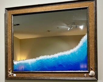 Ocean Resin Bathroom Mirror - Etsy