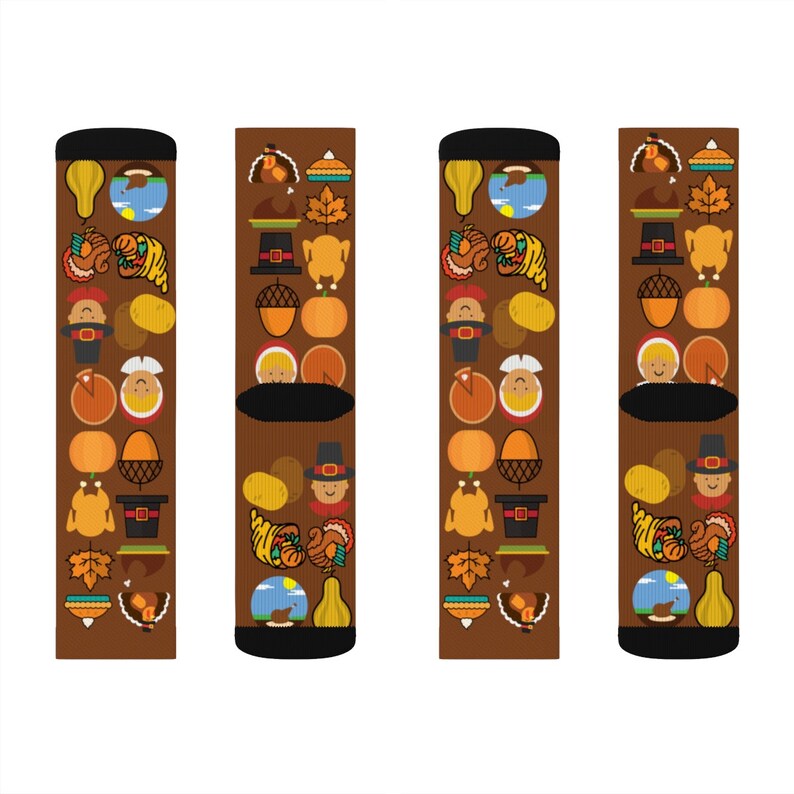 Thanksgiving Turkey Fun Socks Sublimation Socks - Etsy