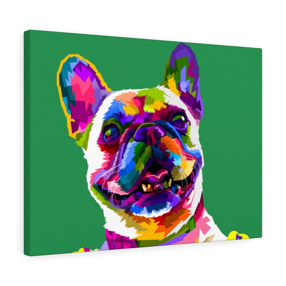 Colorful Rainbow French Bulldog Canvas Gallery Wraps Modern Abstract ...
