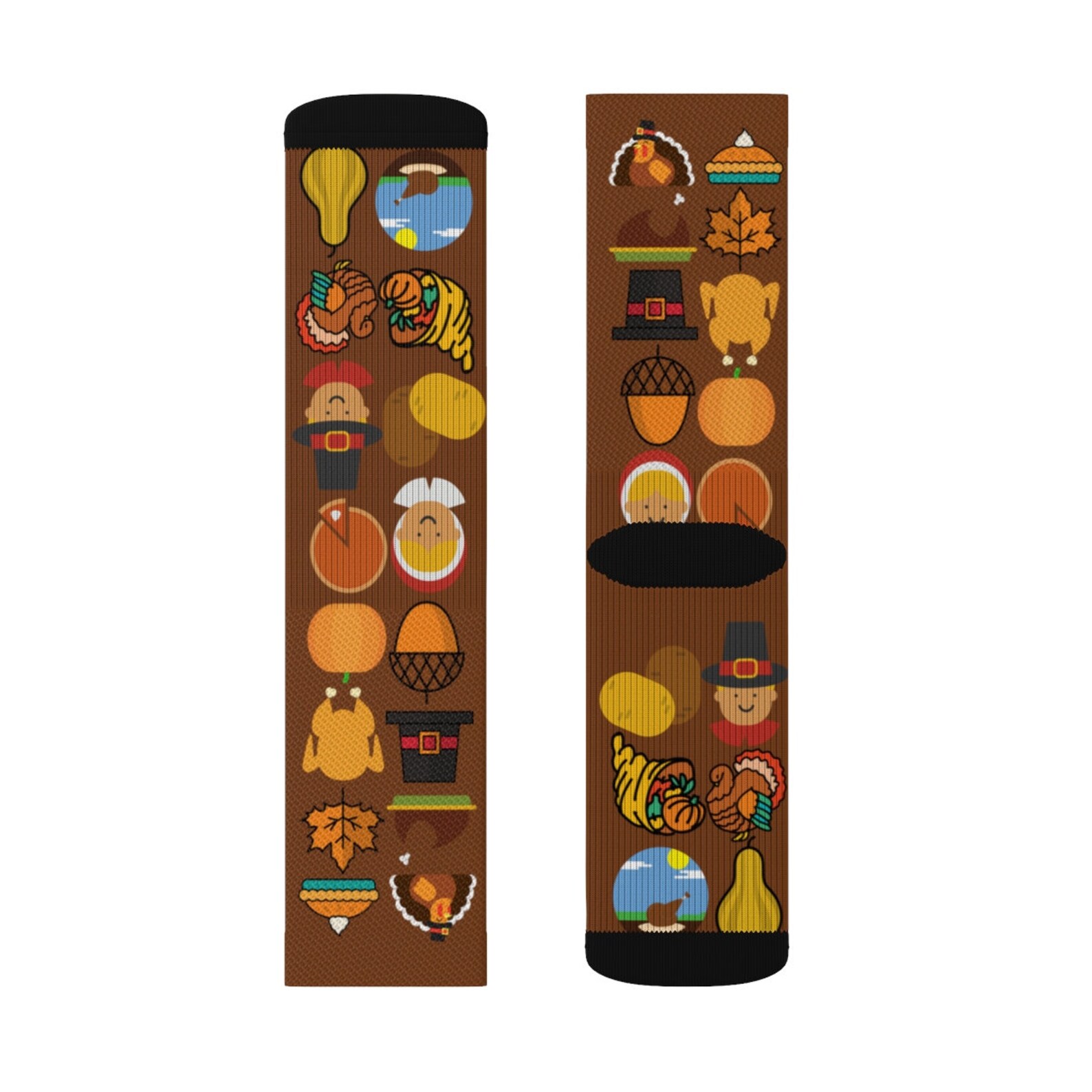 Thanksgiving Turkey Fun Socks Sublimation Socks - Etsy