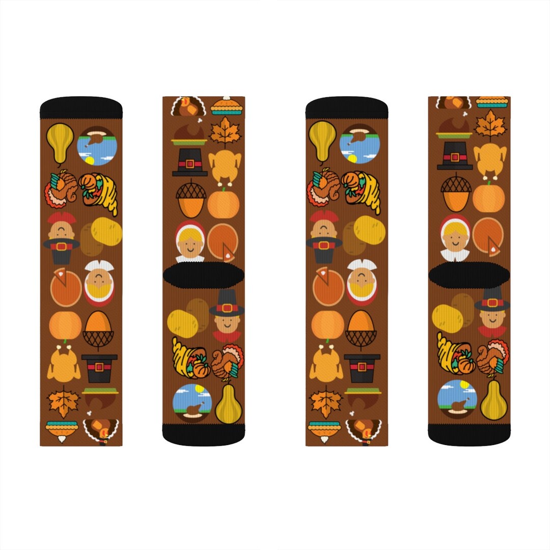 Thanksgiving Turkey Fun Socks Sublimation Socks - Etsy