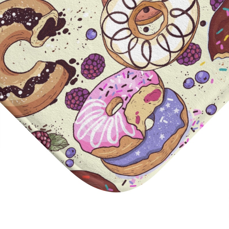 Donut Themed Bath Mat Loves Donuts Donuts Bath Mat | Etsy