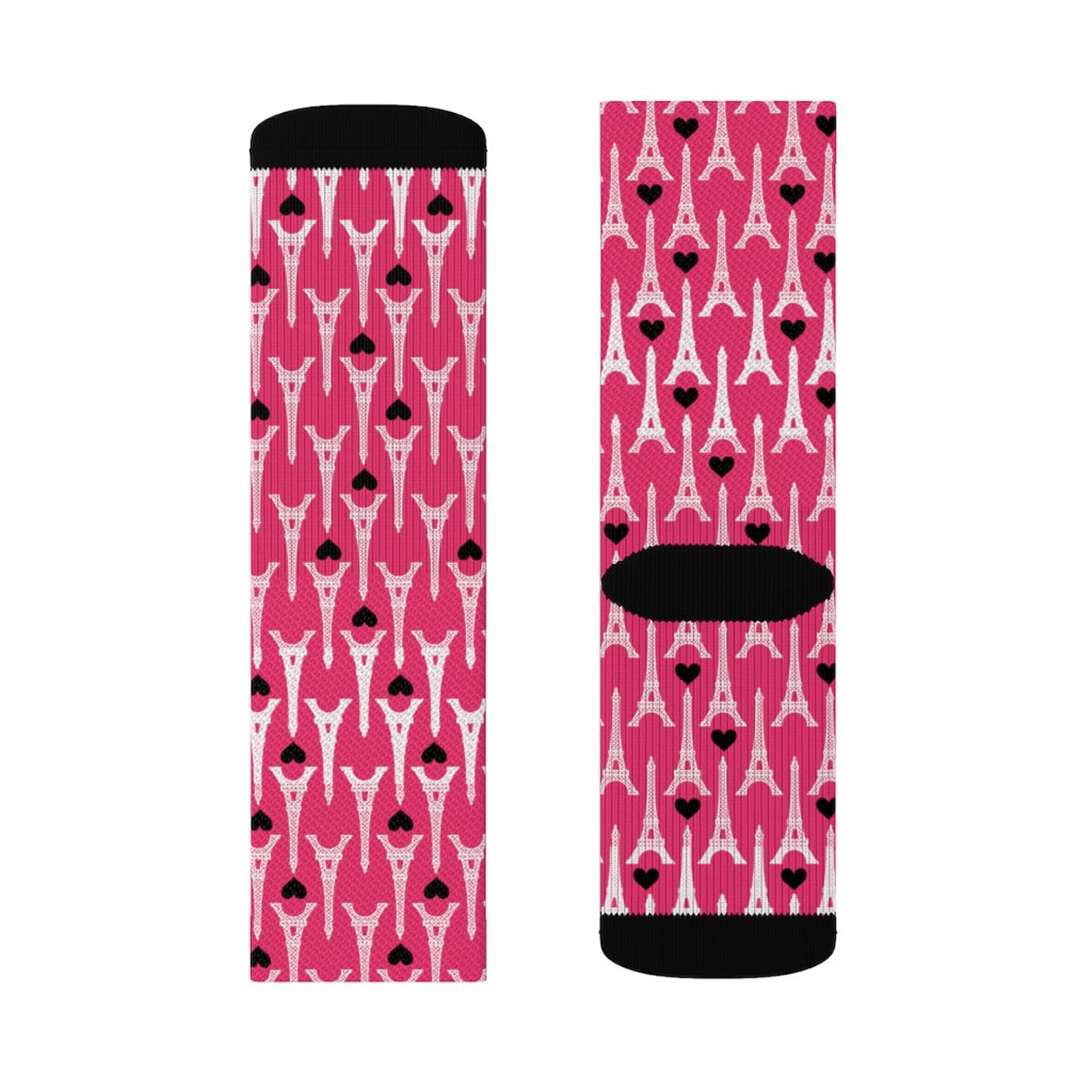 Pink Paris Eiffel Tower Socks Trendy Paris Socks Paris - Etsy