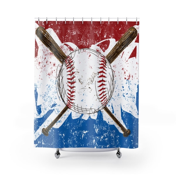 Baseball Shower Curtain - Etsy
