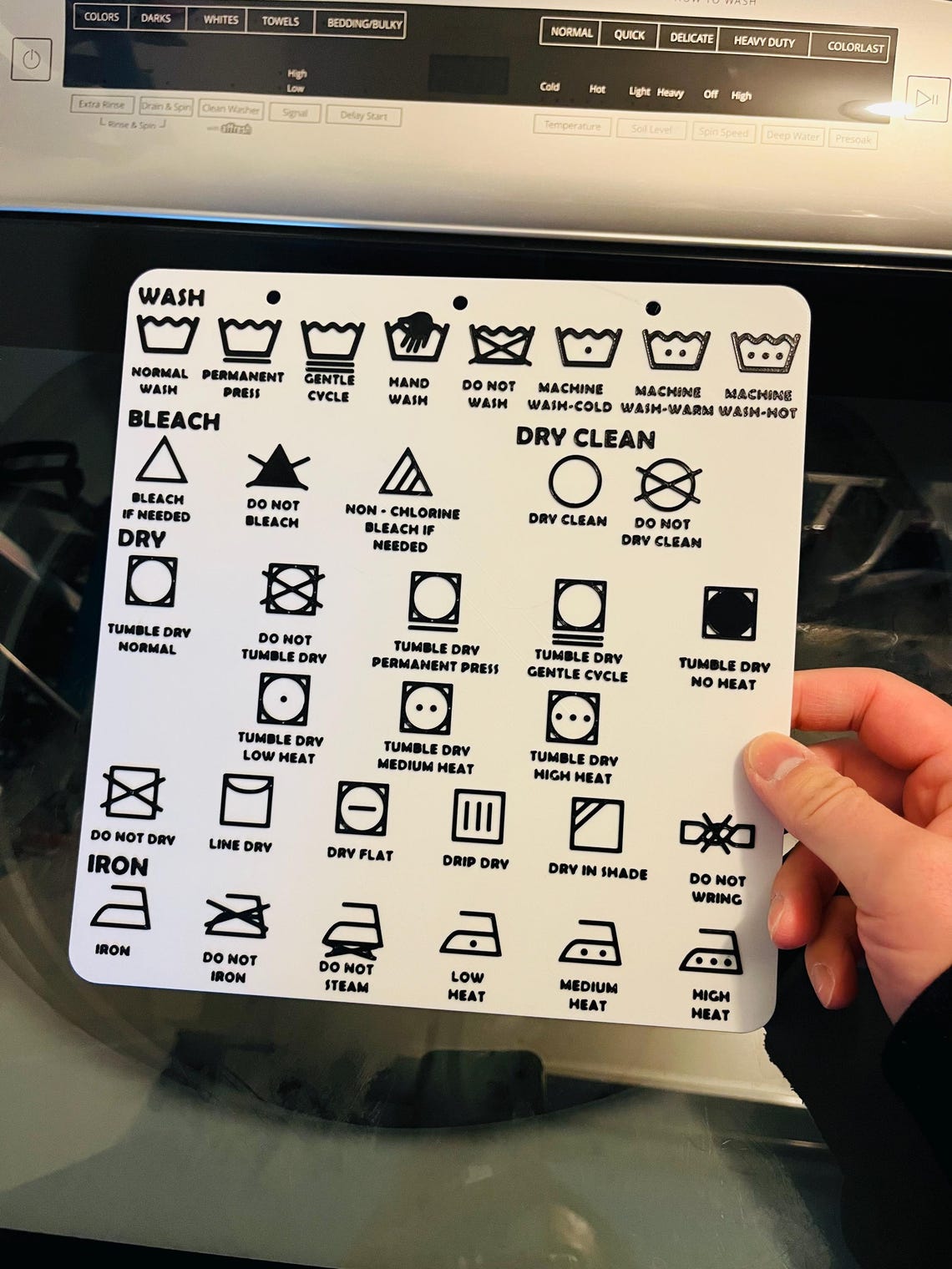 3D Printed Laundry Symbols Guide - Etsy