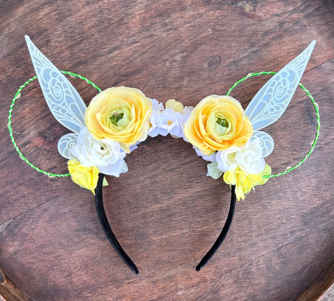 Tinker Bell Ears| Light up Mickey Ears| Wire Lights| Floral Mickey Ears ...