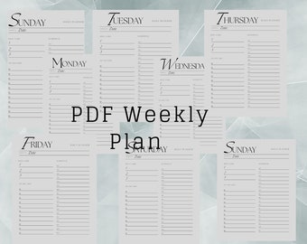 Neutral Weekly Planner | Sunday Through Saturday | US Letter | Agenda ...