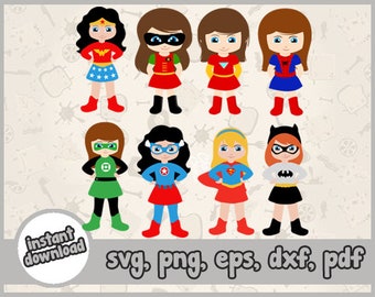 Girl superhero svg | Etsy