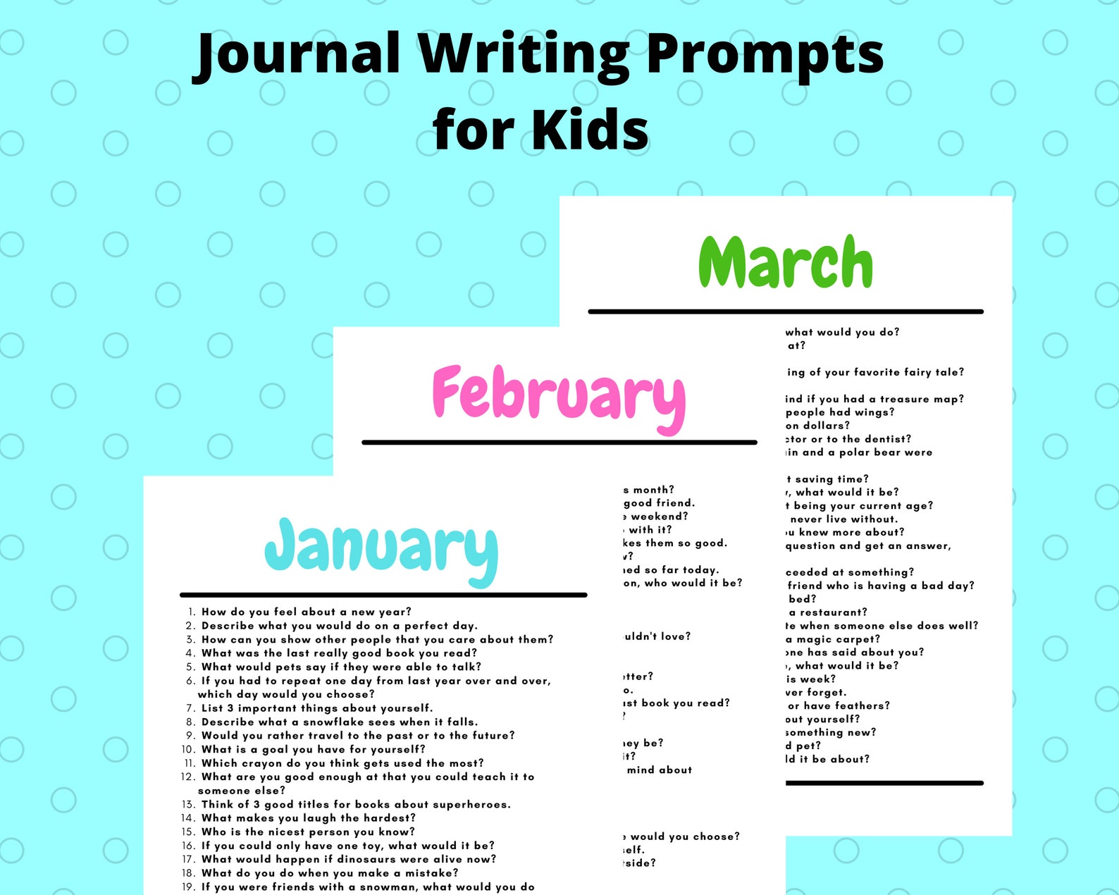 Journal Writing Prompts for Kids Printable - Etsy