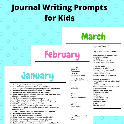 Journal Writing Prompts for Kids Printable | Etsy