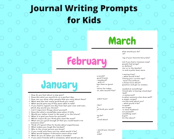 Journal Writing Prompts for Kids Printable | Etsy