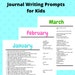Journal Writing Prompts for Kids Printable - Etsy