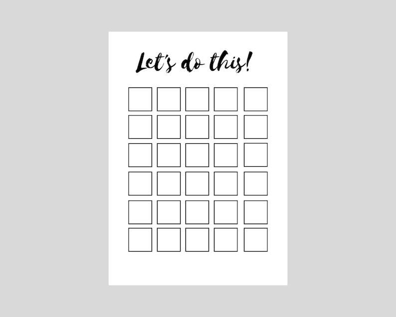 30 Day Habit Tracker Checkbox Printable - Etsy