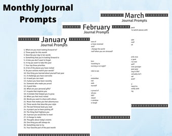 Printable: A Year of Journal Prompts - Color - Etsy