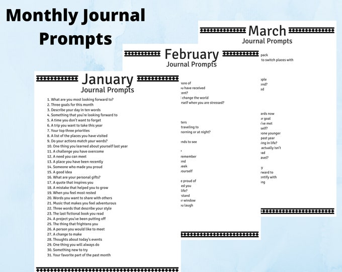 Printable: A Year of Journal Prompts - Color - Etsy Canada