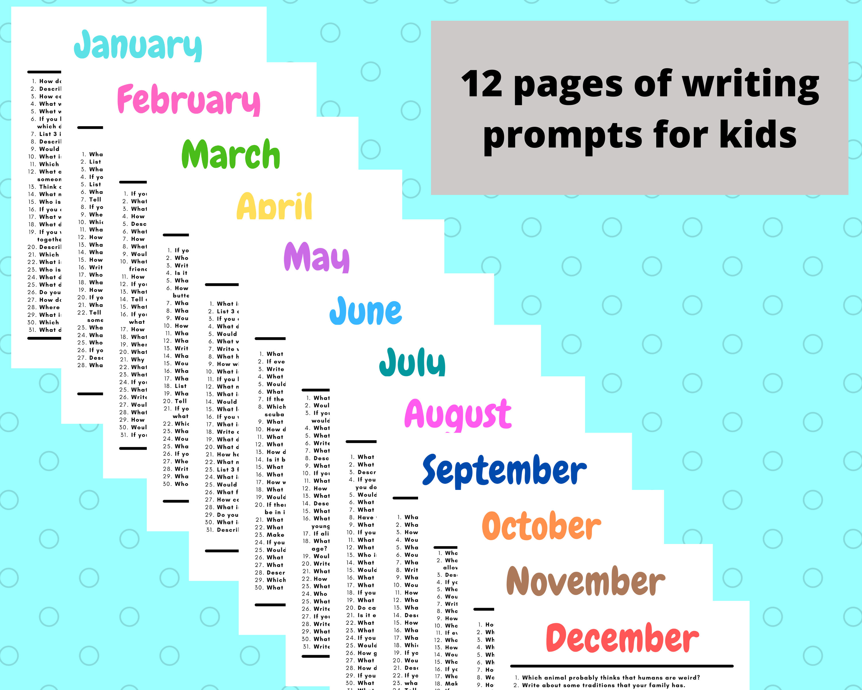 Journal Writing Prompts for Kids Printable - Etsy