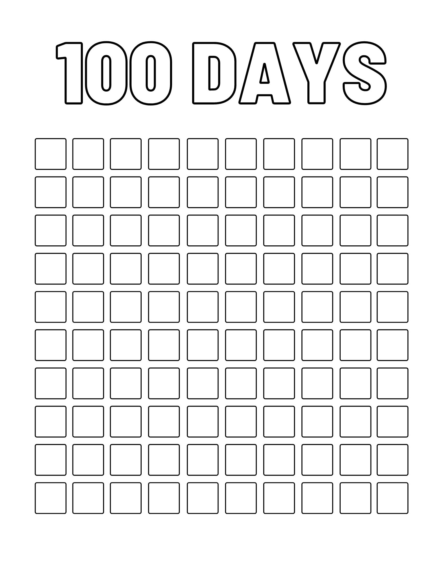 100 Day Habit Tracker Checkbox Printable - Etsy