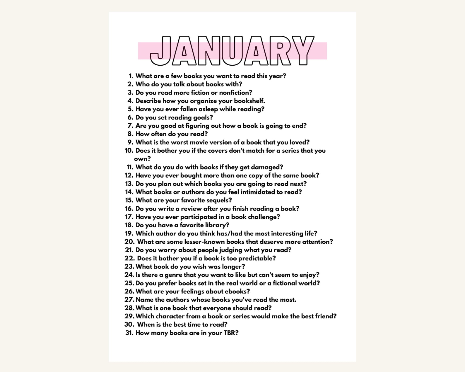 Printable Bookish Journal Prompts: 365 Reading Journal Prompts for Book ...