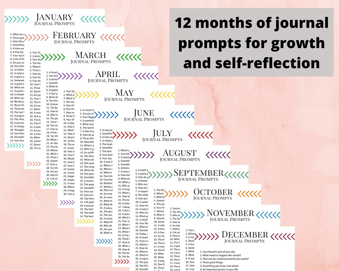 Printable: A Year of Journal Prompts Color - Etsy Canada