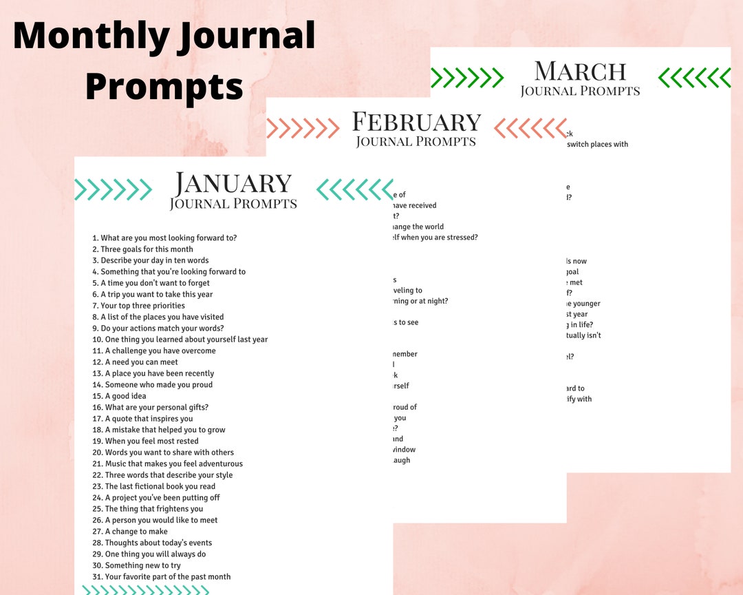 Printable: A Year of Journal Prompts - Color - Etsy