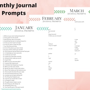 Printable: A Year of Journal Prompts B&W - Etsy