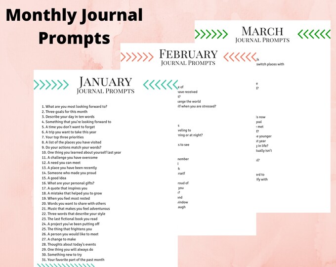Printable: A Year of Journal Prompts - Color - Etsy