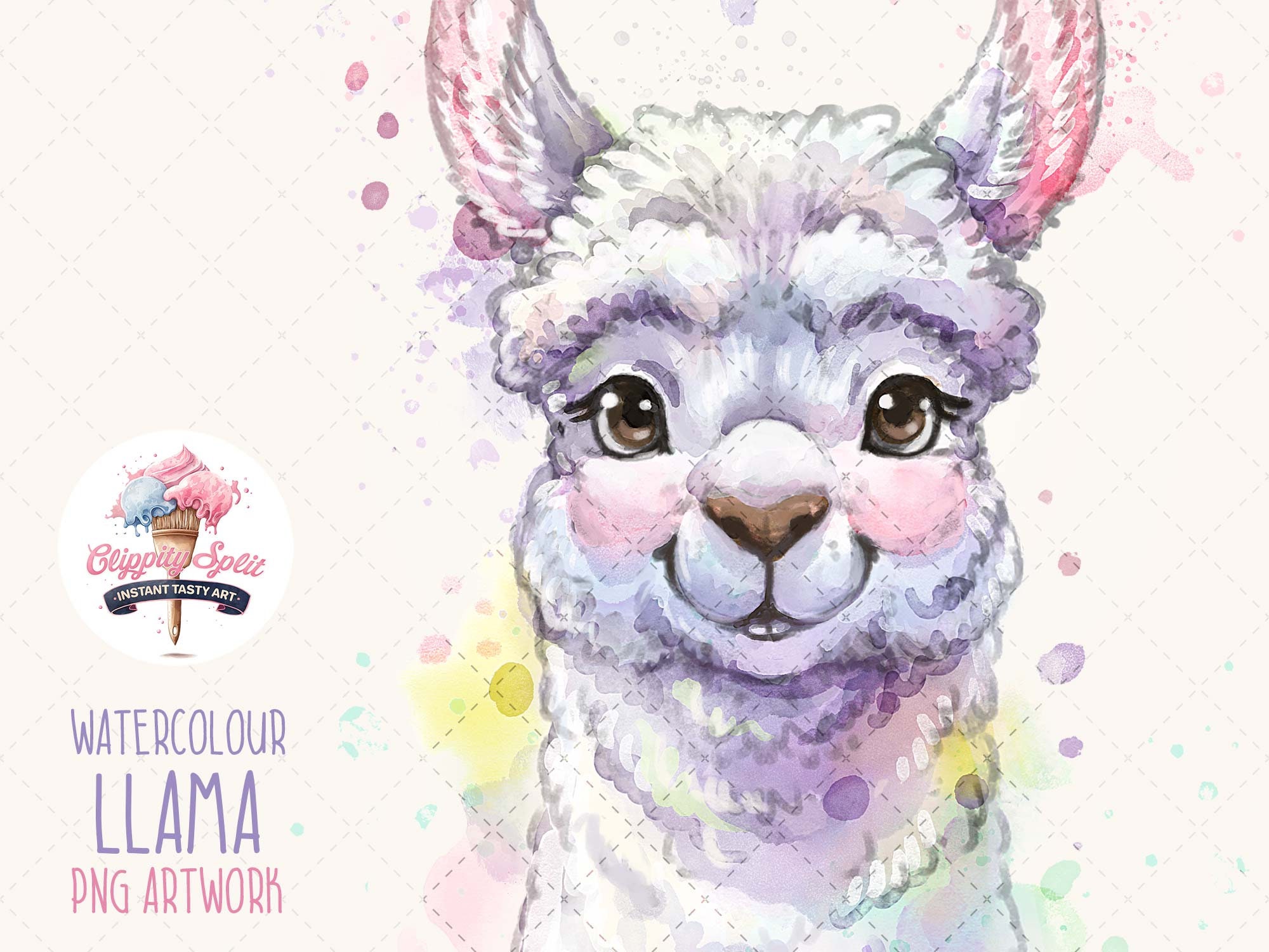Llama Clipart, Llama PNG Watercolor Illustration, Llama Clip Art for ...