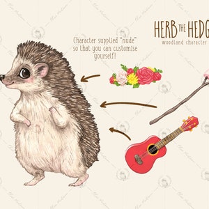 Woodland Clipart of Hedgehog, Cute Hedgehog Clipart, Hedgehog ...