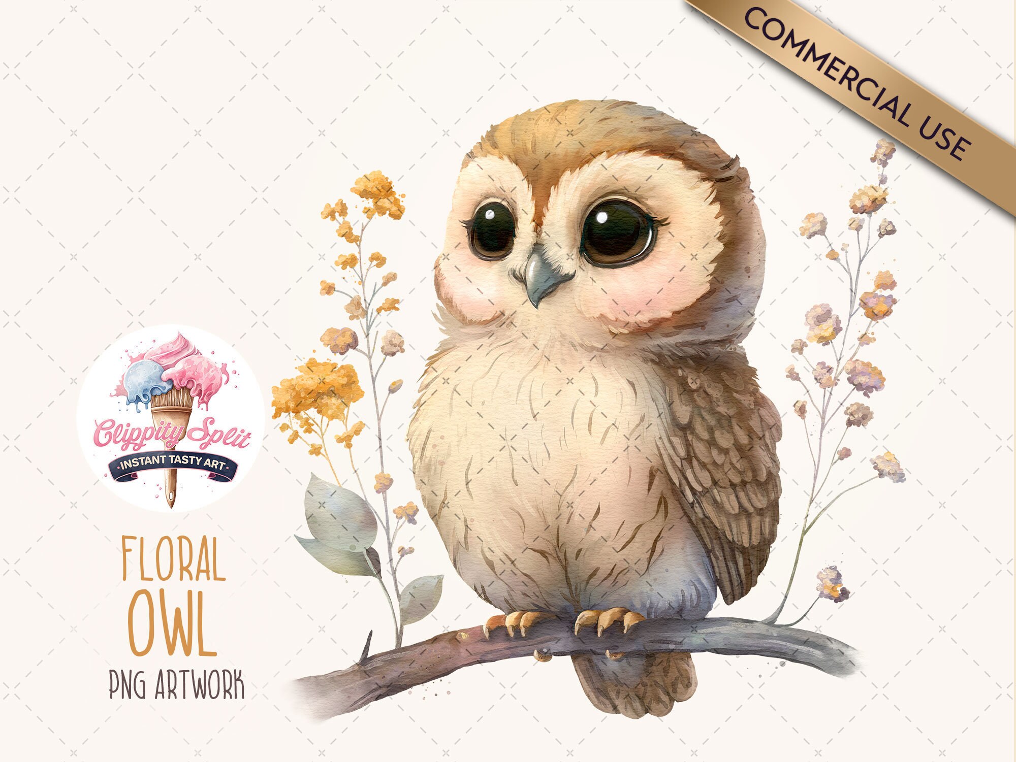 Cute Floral Owl PNG Clipart for Invitations Printables and - Etsy