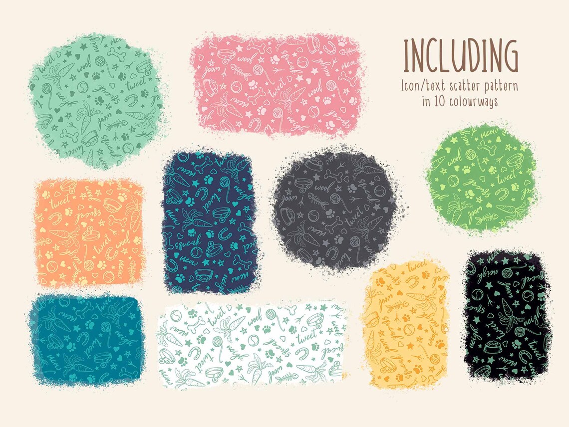 Cute Vet Clipart Pets Seamless Pattern Repeat Disabled Pets | Etsy