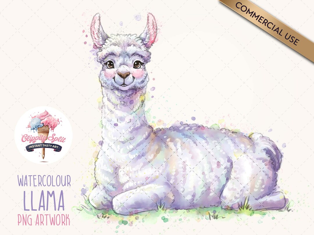 Llama Clipart, Llama PNG Watercolor Illustration, Llama Clip Art for ...