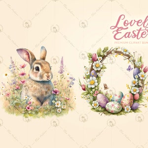 Easter Clipart | Watercolor Easter Bunny Clip Art for Easter Products ...