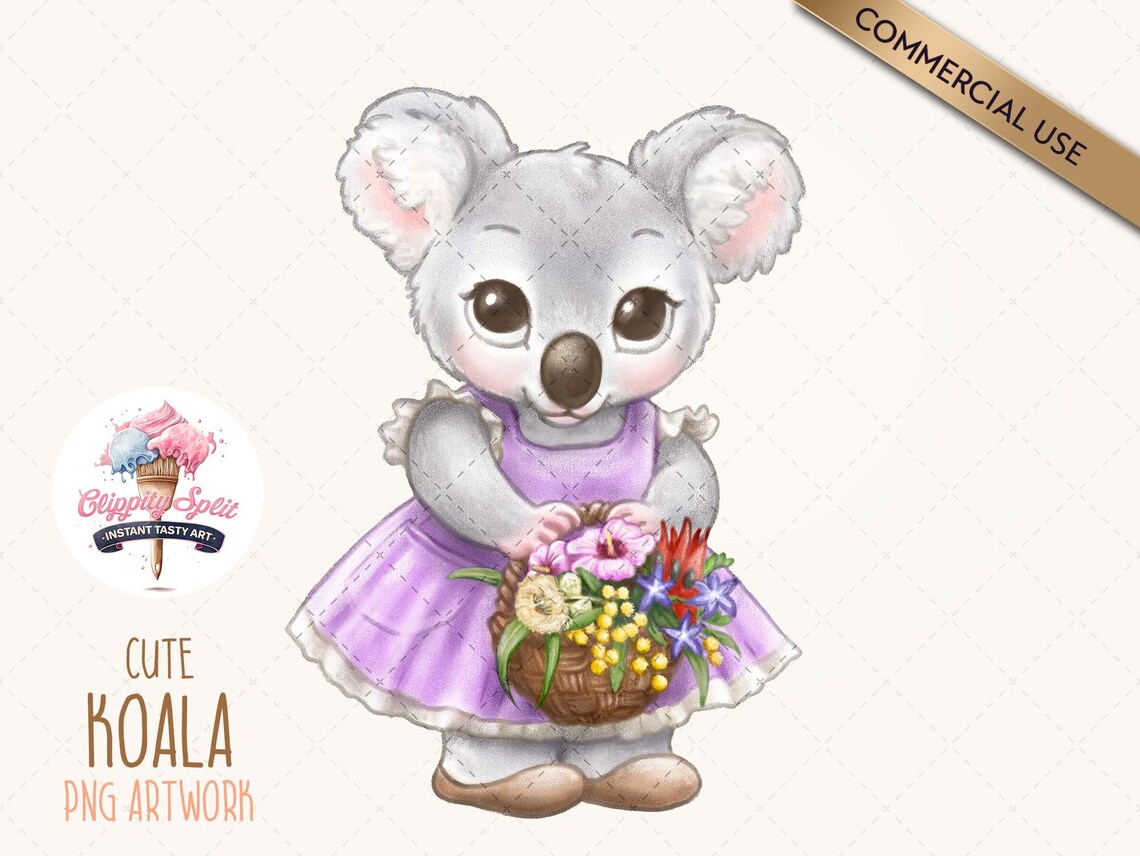 Cute Koala Clip Art Koala PNG Illustration Koala Clipart for - Etsy