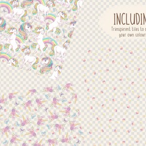 Rainbow Unicorn Seamless Pattern Clipart , Unicorn Digital Paper for ...