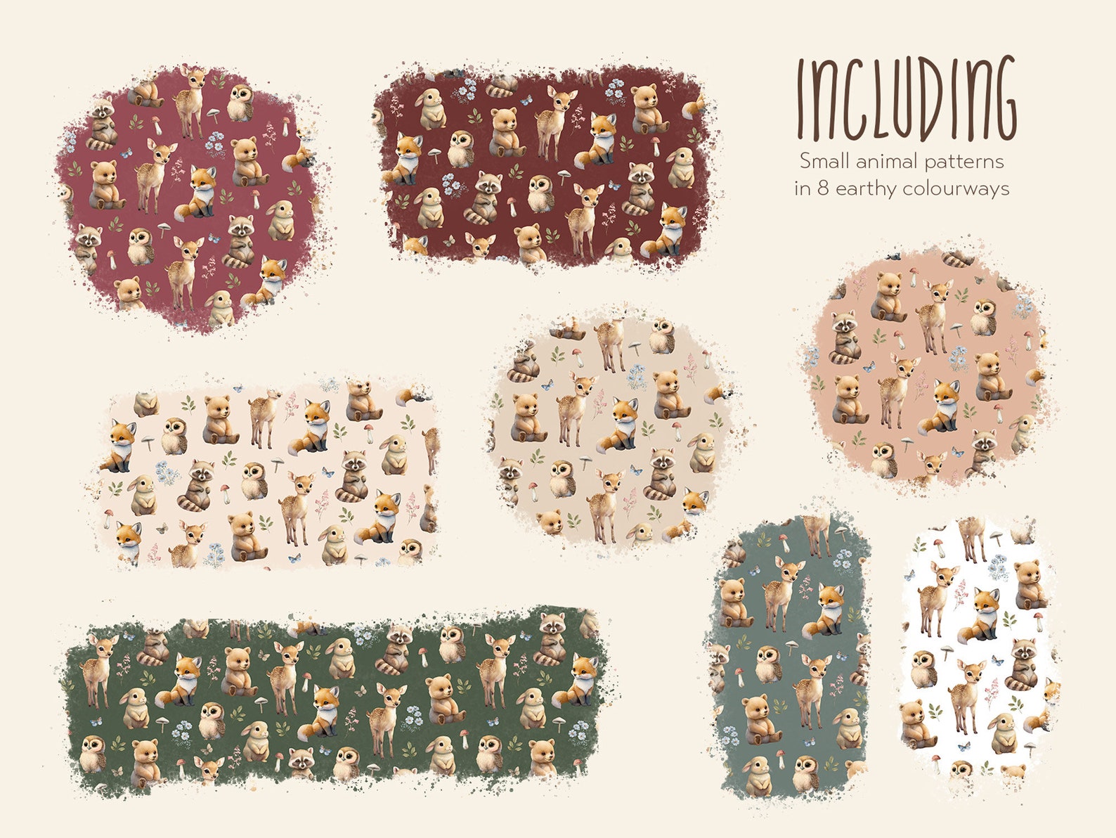 Woodland Digital Papers, Boho Animal Seamless Pattern Repeat, Perfect ...