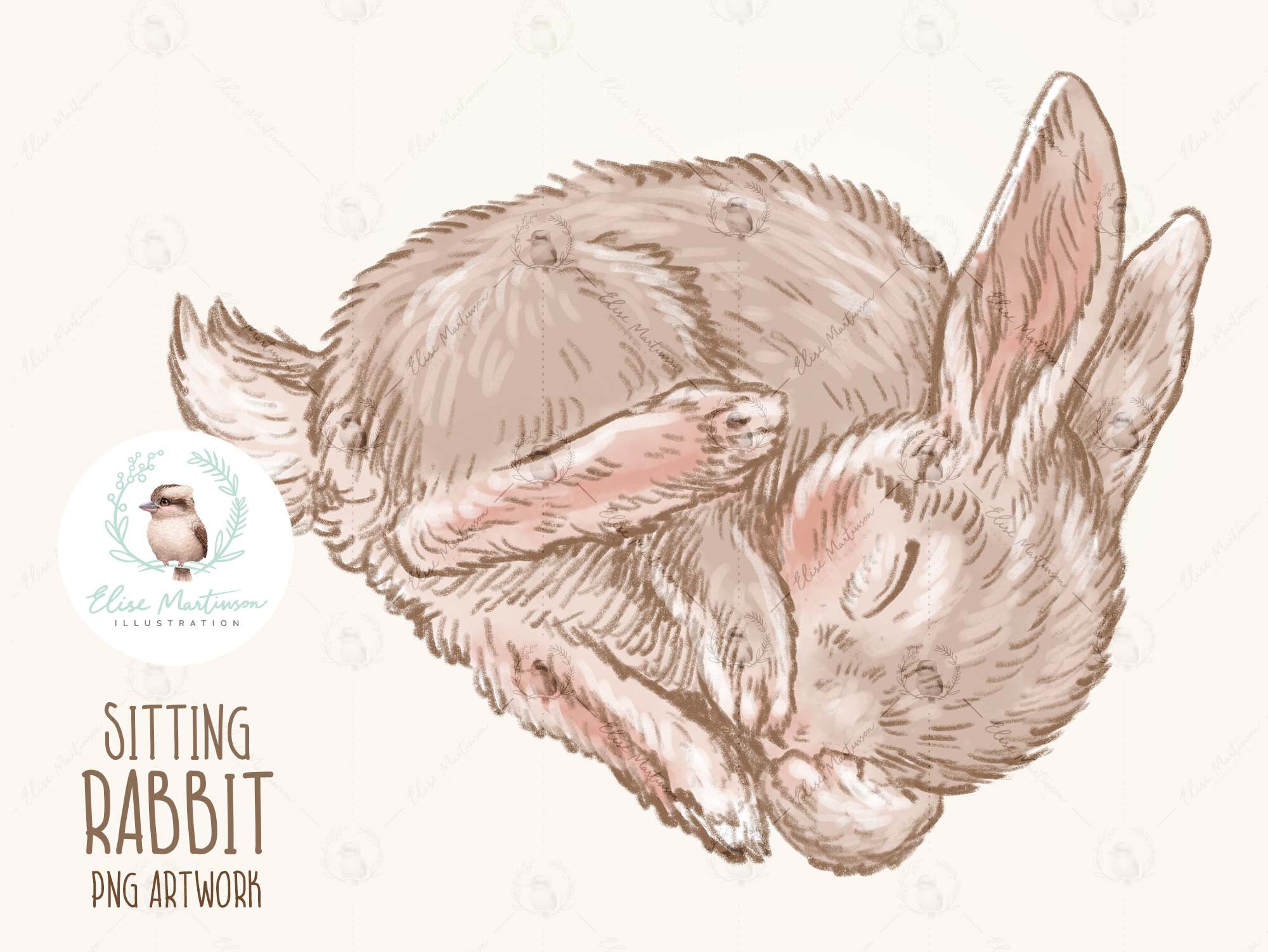 Sleeping Bunny Clipart Bunny PNG Watercolor Easter Clipart - Etsy