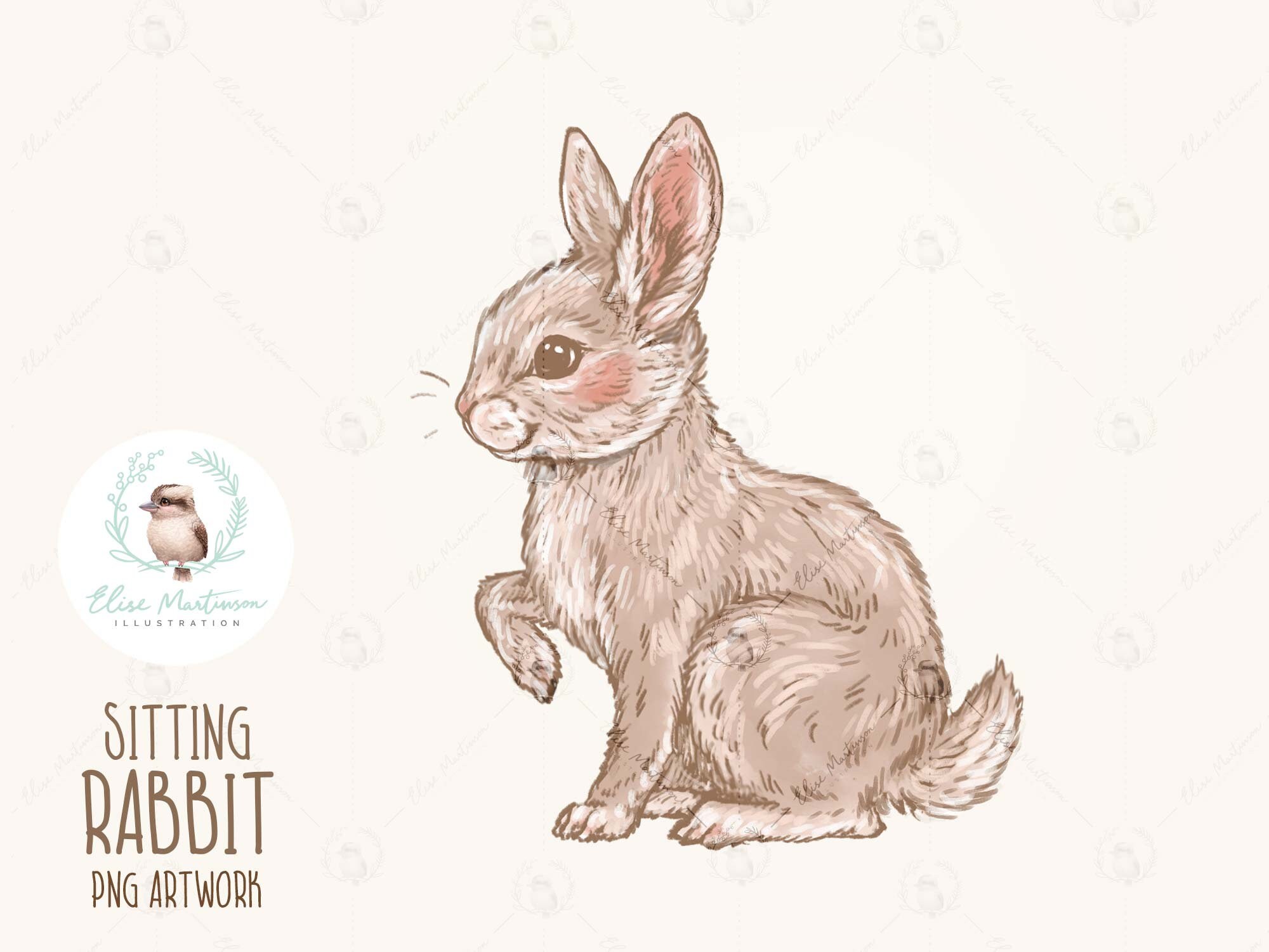 Sitting Bunny Clipart Bunny PNG Neutral Easter Clipart - Etsy