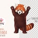 Surprised Red Panda Clipart, Standing Red Panda PNG Illustration, Red ...