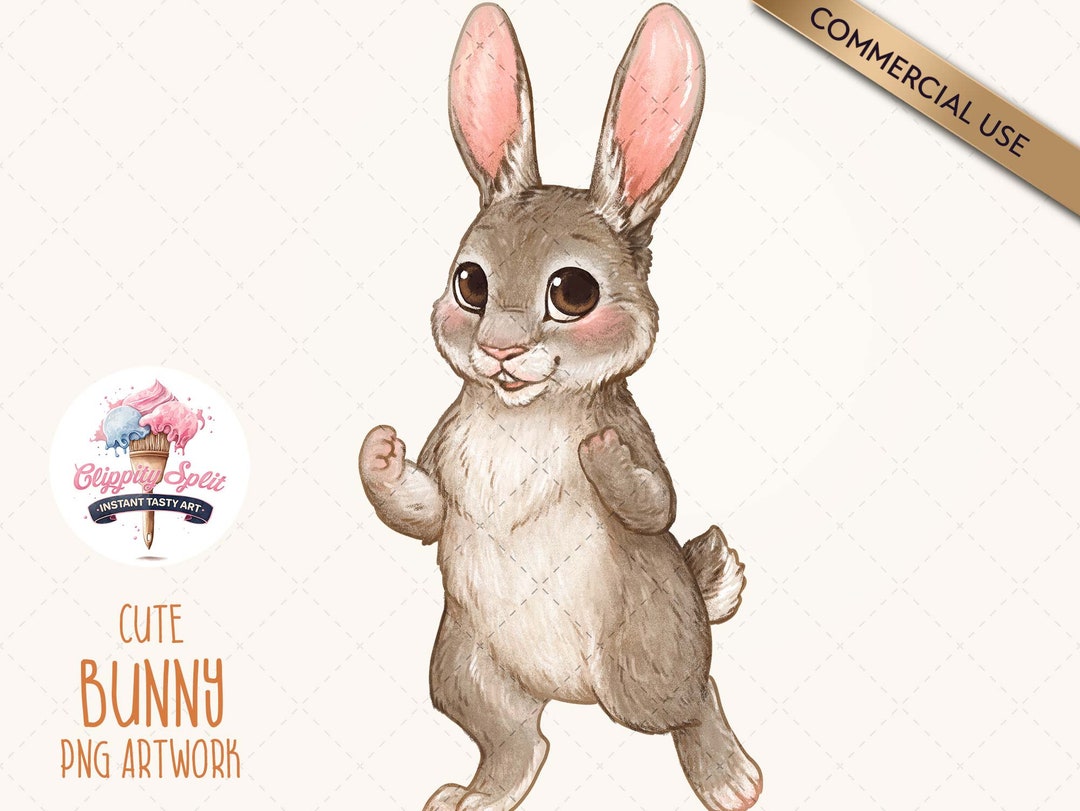 Cute Rabbit Clipart, Rabbit PNG Illustration, Woodland Animal Character ...