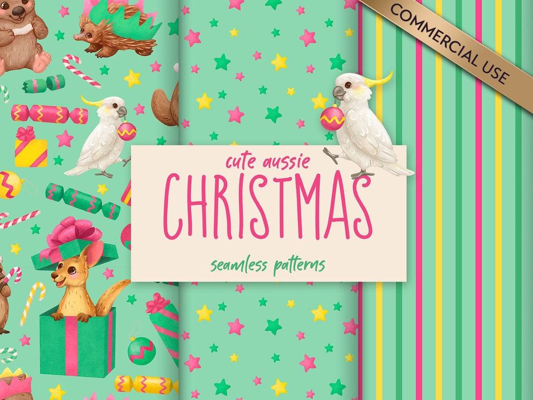 Australian Christmas Seamless Pattern | Clip Art | Cute Australian ...