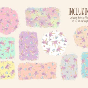 Rainbow Unicorn Seamless Pattern Clipart , Unicorn Digital Paper for ...