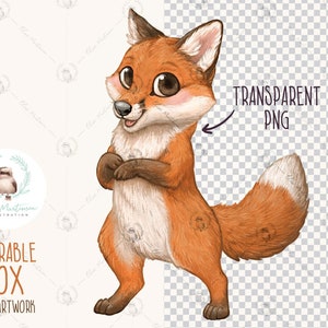 Cute Fox Clipart Fox PNG Illustration Woodland Animal Fox - Etsy